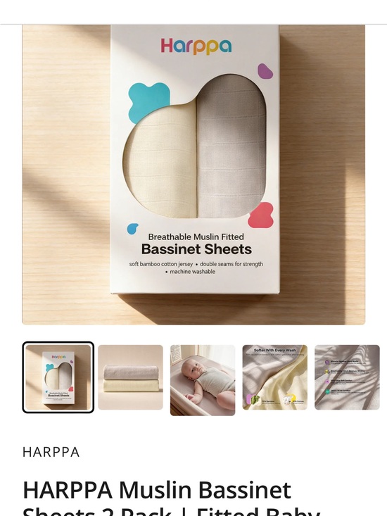 Harppa | Bedding | New Harppa Muslin Bassinet Sheets Buttercream ...